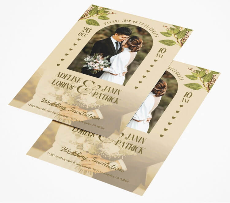 Wedding Invitation Card Design Photoshop Wedding Invitation PSD